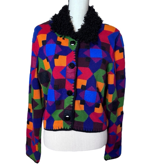 Michael Simon | Sweaters | Vintage Michael Simon 995 Patchwork Knit ...